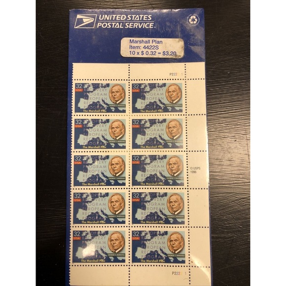 Design | Vintage 1998 Usps Postage Stamp 4422s 1 X 32 Cent The Marshall ...